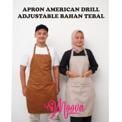 Promo CELEMEK / APRON BAHAN AMERICAN DRILL ADJUSTABLE - Putih - Kota ...