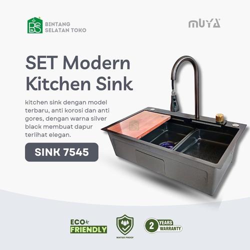 Jual Kitchen Sink Viral / Kitchen Sink MUYA 7545 Hitam / Black / Bak ...