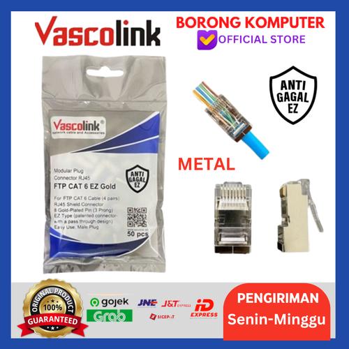 Promo RJ45 STP FTP CAT 6 EZ GOLD ANTI GAGAL Metal Shielded 50pcs ...