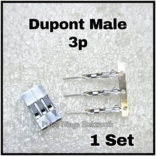 Jual (1 Set) Dupont Male Black Housing 3p 2.54mm Konektor Hitam 3 pin ...