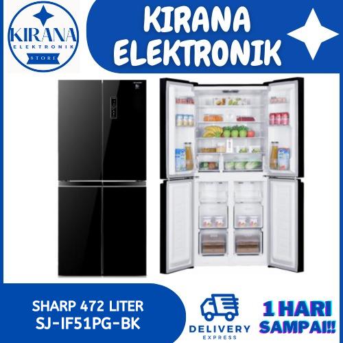 Jual KULKAS SHARP SJ-IF51PG-BK LEMARI ES 4 PINTU SIDE BY SIDE ...