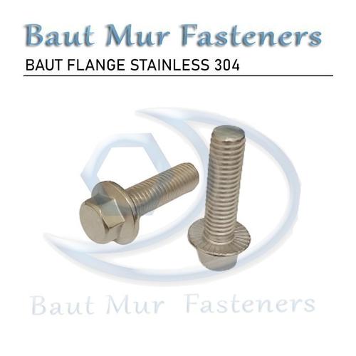 Jual Hex Flange Bolt M10 X 50MM Stainless 304 / Baut Flange SUS 304 ...