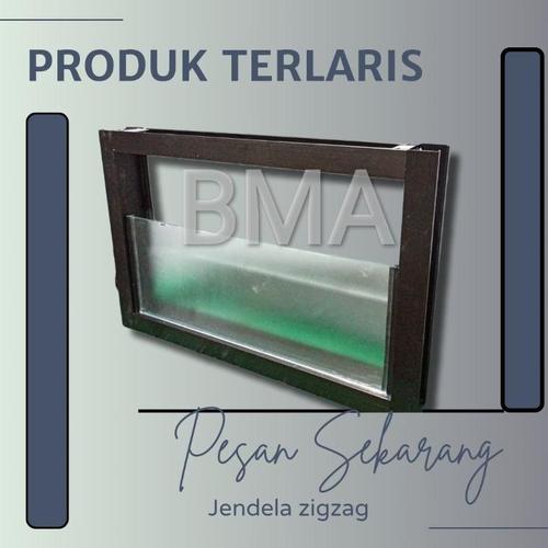 Jual jendela zigzag 30x60 bovenli aluminium - Hitam, Polos/bening ...