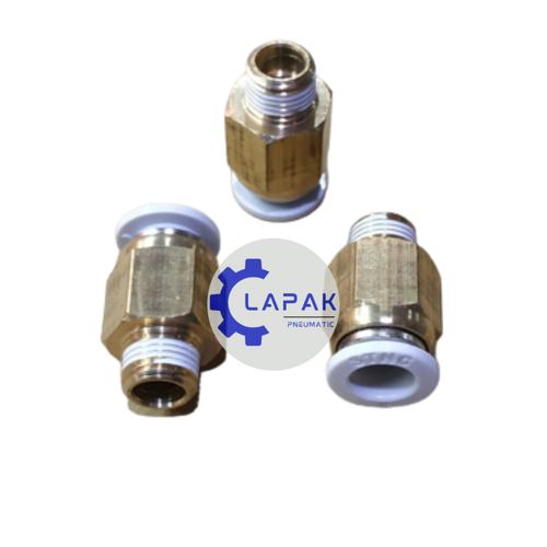 Jual PC 4 x 1/8" Fitting Tube Pu Nepel Conector Angin STNC / Fitting ...