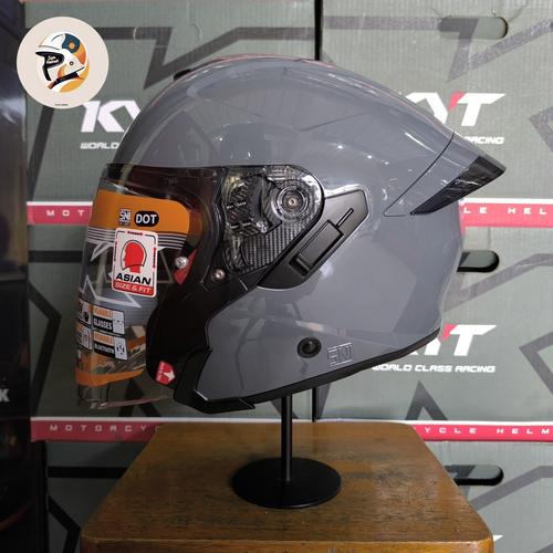 Jual Helm Half Face INK TERRA-2 Solid Gorilla Grey Gloss Original - M ...
