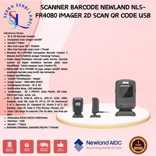 Jual SCANNER BARCODE NEWLAND NLS-FR4080 IMAGER 2D SCAN QR CODE USB ...