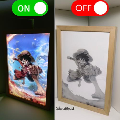 Jual 3D Anime light box Frame Pigura Kayu 3D luffy One piece - ukuran ...