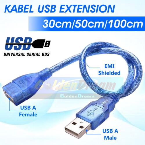 Jual Kabel Extension USB Jantan Betina Sambungan Perpanjang Penyambung Ekstensi USB Extender ...