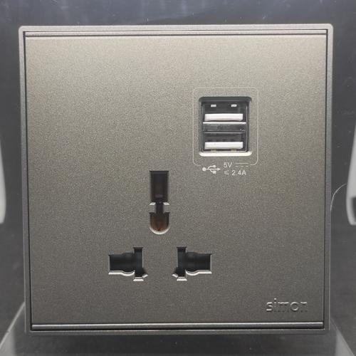 Jual SIMON E6 GREY UNIVERSAL SOCKET / MULTI SOCKET W/ USB CHARGER ...