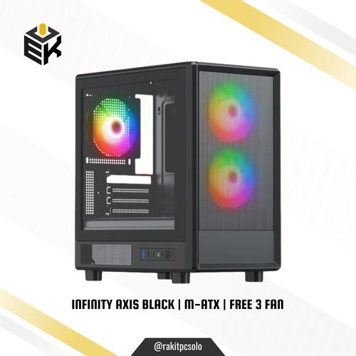 Jual CASING INFINITY AXIS - mATX Casse INCLUDE 3 FAN - BLACK - Kota Surakarta - esjekomputer ...