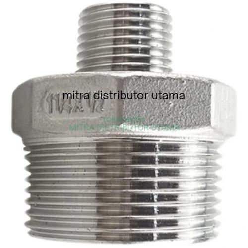 Jual Double Nepel Reducer Stainless Vlok Dobel Nipple SS304 " inch x ...
