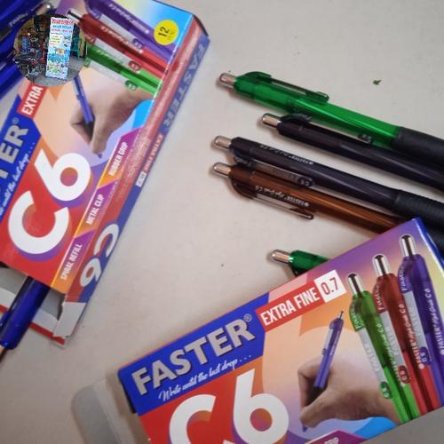 Jual pulpen faster c6 harga 1 pack isi 12pcs - Biru - Jakarta Utara ...
