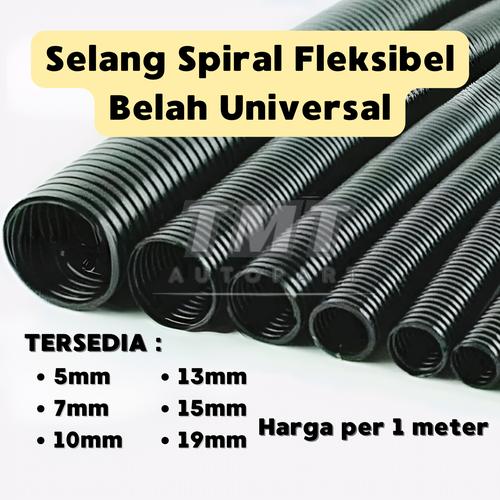 Jual (1 Meter) Selang Spiral Fleksibel Belah Bungkus Kabel Universal ...