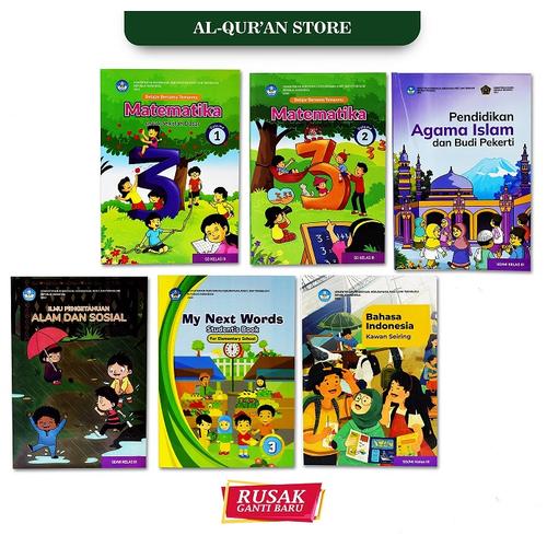 Jual Buku Paket Kelas 3 SD Merdeka Bhs Indonesia Matematika Agama Islam PPKN Bhs Inggris Pjok ...