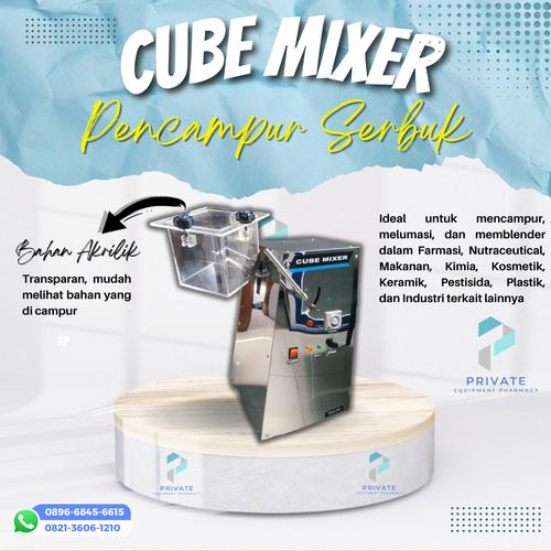 Jual Cube Mixer Akrilik Pencampur Serbuk Farmasi Mini Kapasitas 1-2 Kg ...