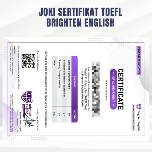 Jual Cetak Sertifikat Brighten English - PDF Saja - Kab. Bandung ...