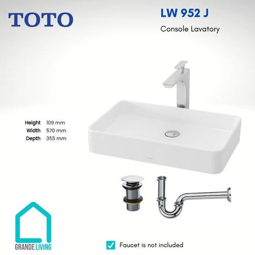 Jual TOTO Wastafel Keramik Meja LW 952 J LW952J Body dan Afur Set ...