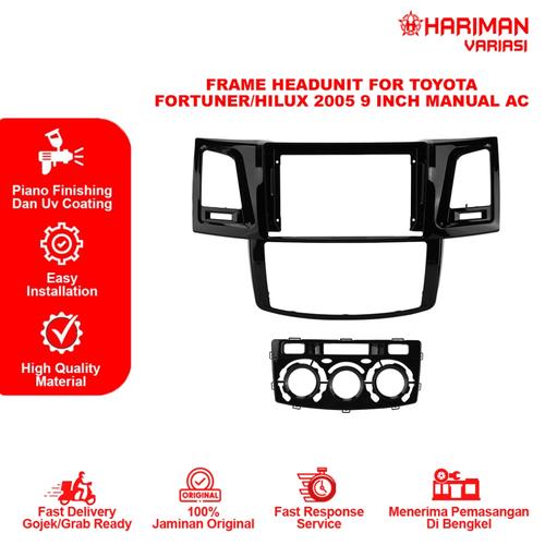 Jual Frame Head Unit Toyota Fortuner/Hilux 2005 9 Inch Manual AC - Kota ...