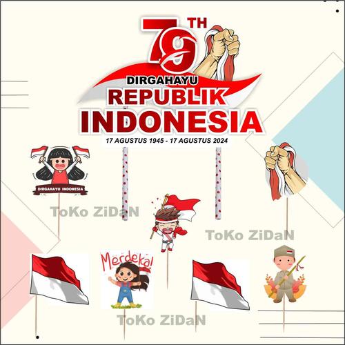 Jual CAKE TOPPER HUT RI / TOPPER TUMPENG DIRGAHAYU RI / HIASAN KUE ...