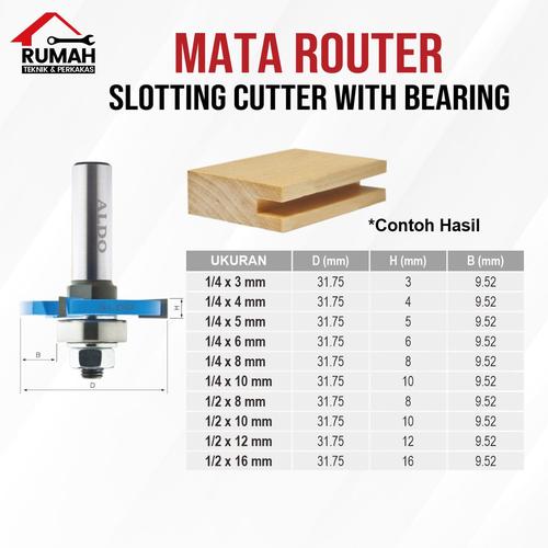 Jual MATA ROUTER SLOTTING CUTTER WITH BEARING / Mata profil trimer kayu ...