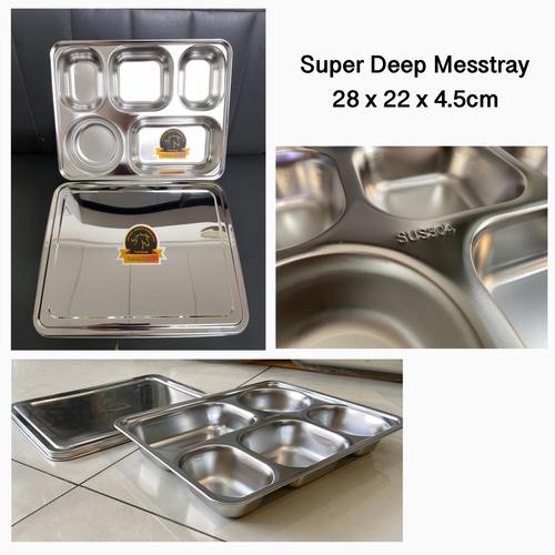 Jual Kotak makan sekat 5 stainless 304 / Tray makan tutup stainless ...