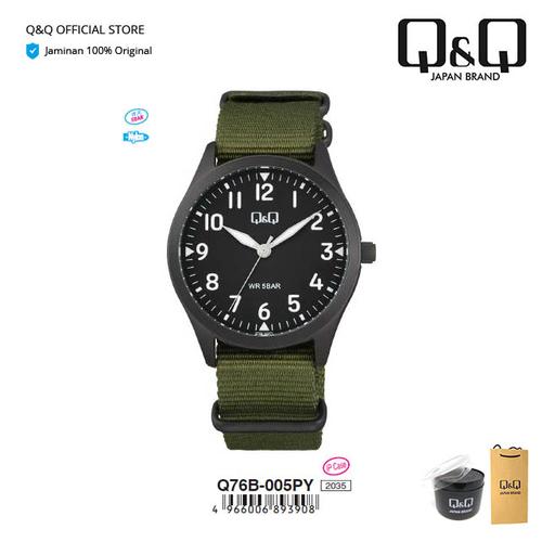 Jual Q&Q QnQ QQ Jam Tangan Arloji Pria Fashion Analog Nilon Nylon - Q76 Q76B Water Resist 5 BAR ...