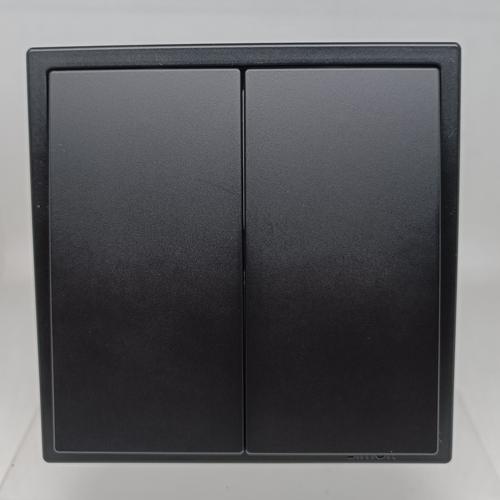 Jual SIMON I7 BLACK DOFF SAKLAR SERI 2 GANG 1 WAY SWITCH / SAKLAR GANDA ...