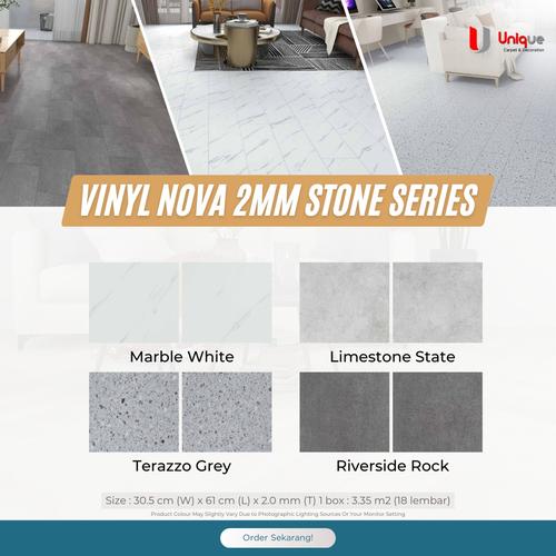 Jual Vinyl Tile 2mm Motif Terazzo / Nova Flooring Plank Motif Semen / Concrete - Terazzo Grey ...