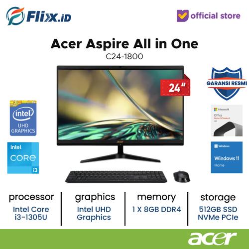 Promo ACER PC AIO C24-1800 Intel Ci3-1305U 8GB 512GB SSD 23.8 ...