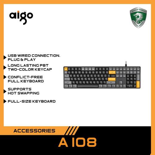 Jual KEYBOARD AIGO A108 MECHANICAL KEYBOARD RED SWITCH - Jakarta Pusat ...