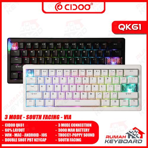 Promo MECHANICAL KEYBOARD - CIDOO QK61 - 60% - VIA - SOUTH FACE - FULL ...