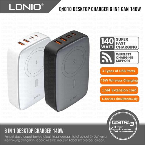 Jual LDNIO Q4010 Desktop Charger Multiport 140W Wireless 6 in 1 Super ...