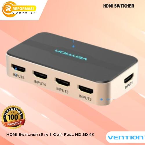 Jual Vention HDMI Switcher 5 in 1 out HDMI Switch Selector 5 Ports ...