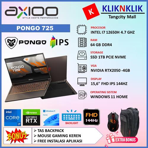 Jual Laptop Gaming Teraru Axioo Pongo 725 Intel Core i7 12650H RAM 64GB ...