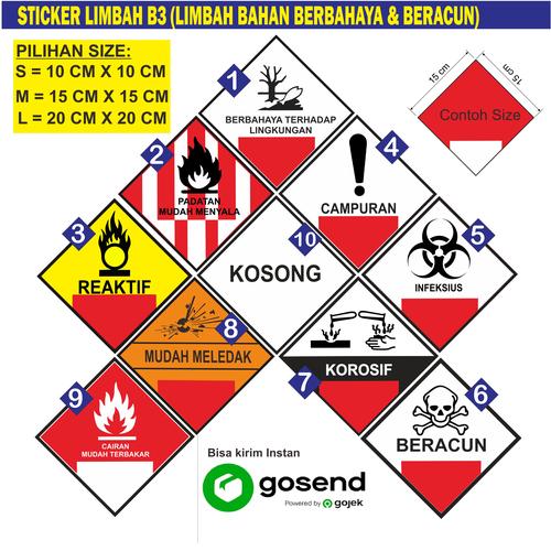 Jual Stiker Vinyl Rambu Limbah B3 / Rambu Limbah Bahan Kimia Berbahaya ...