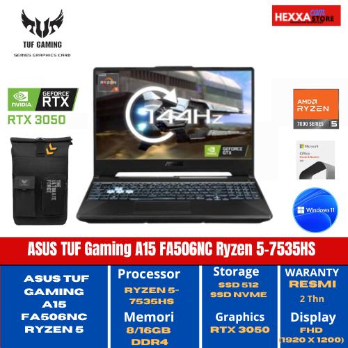 Promo ASUS TUF Gaming A15 FA506NC Ryzen 5-7535HS 16gb RTX3050 512GB ...