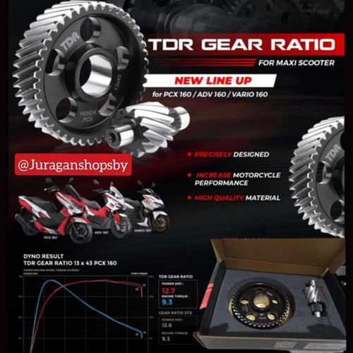 Jual Gear Ratio Pcx 160 ADV 160 vario160 Gearbox 13x43T Original TDR ...