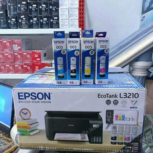 Jual tinta epson 003 original l3110 l3150 black and color - Biru ...