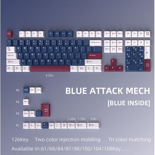 Promo Keycaps PBT Double Blue Rose Mecha Colorways Cherry Profile - White Alpha - Kota Madiun ...