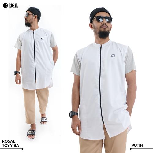 Jual Rompi Toyyiba ROSAL Putih - Rompi sholat pria muslim kerah koko ...