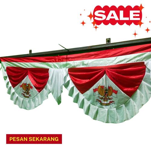 Jual Backdrop Renda Bunga Polos Merah Putih - 10 glombang - Kab. Bekasi ...