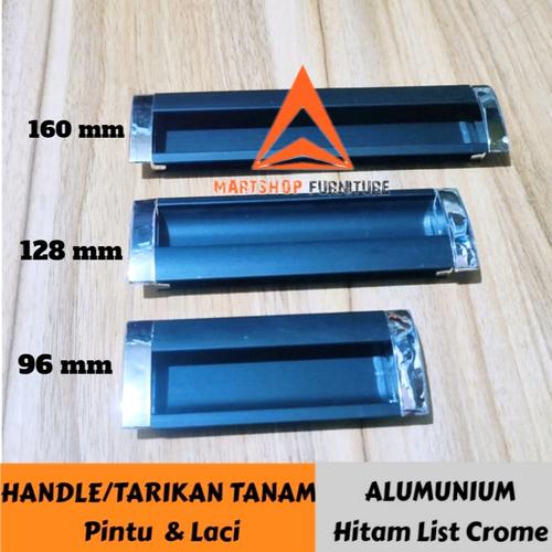 Promo Tarikan Tanam Pintu/ Handle Tanam Laci Alumunium Warna Hitam - 96 ...