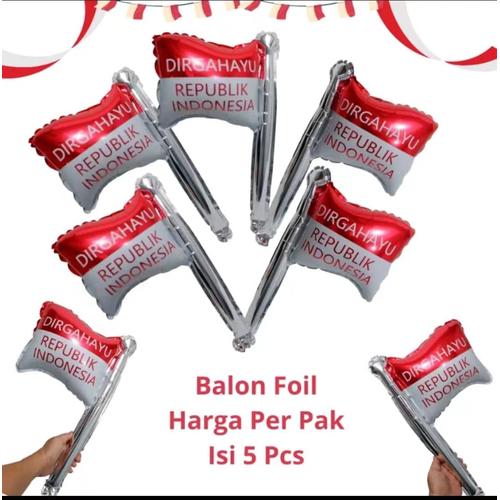 Promo Balon Tepuk Dekorasi Foil Stick MERAH PUTIH DIRGAHAYU RI 17 ...