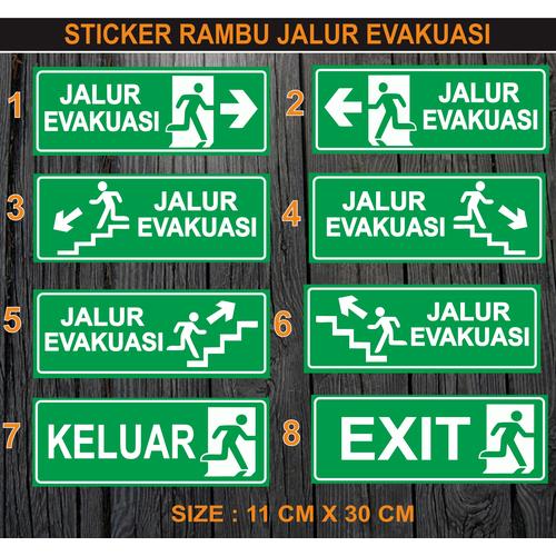 Jual Stiker Vinyl Jalur Evakuasi Darurat/ Stiker Jalur Arah Evakuasi ...