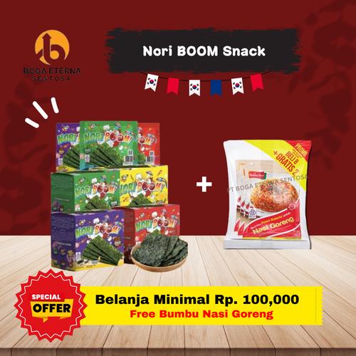 Jual Nori Boom 1 BOX ISI 12 / Nori Sachet Seaweed Snack 3g HALAL (PROMO ...