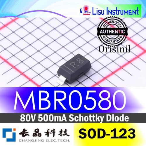 Jual MBR0580 80V 500mA Schottky Diode R8 B8 SOD-123 Changjiang Electronics Tech (CJ) ORIGINAL ...