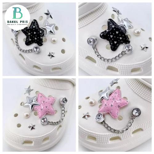 Jual Jibbitz Crocs SET 8-12pcs Bintang Accesoris Sandal Permata Hiasan ...
