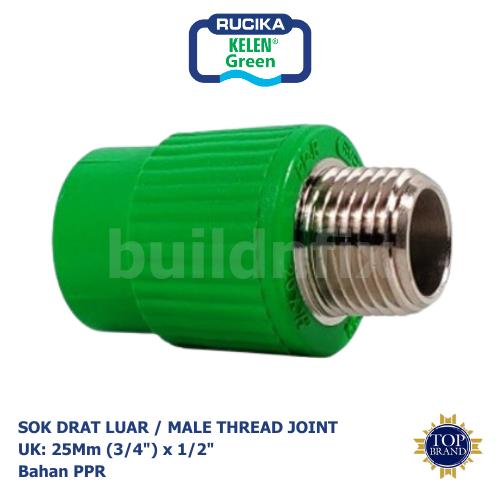 Jual RUCIKA SOK DRAT LUAR / MALE THREAD JOINT PPR 25Mm (3/4") x 1/2 ...
