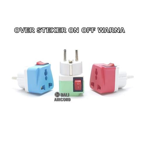 Jual Over Steker Warna On Off Adaptor Steker Plug Sambungan Colokan ...