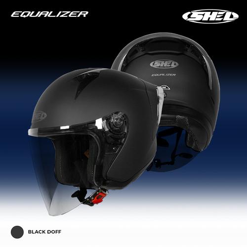 Jual SHEL EQUALIZER SOLID - Helm Half Face - BLACK DOFF, XL - Kab ...